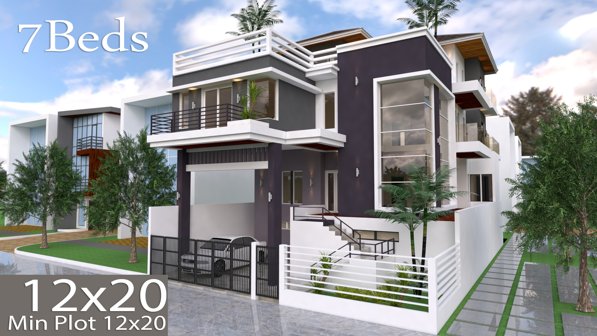 House plans idea 5.5x12 with 5 bedrooms - SamHousePlans