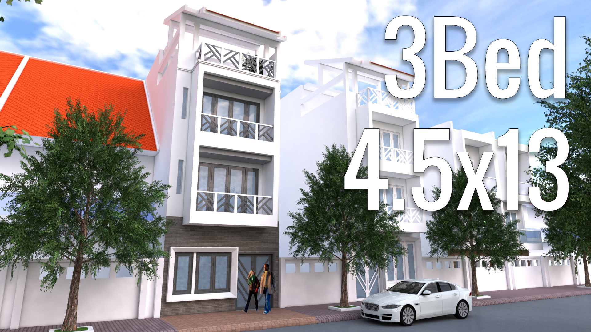 House Plans Idea 7x7 with 3 Bedrooms - SamHousePlans