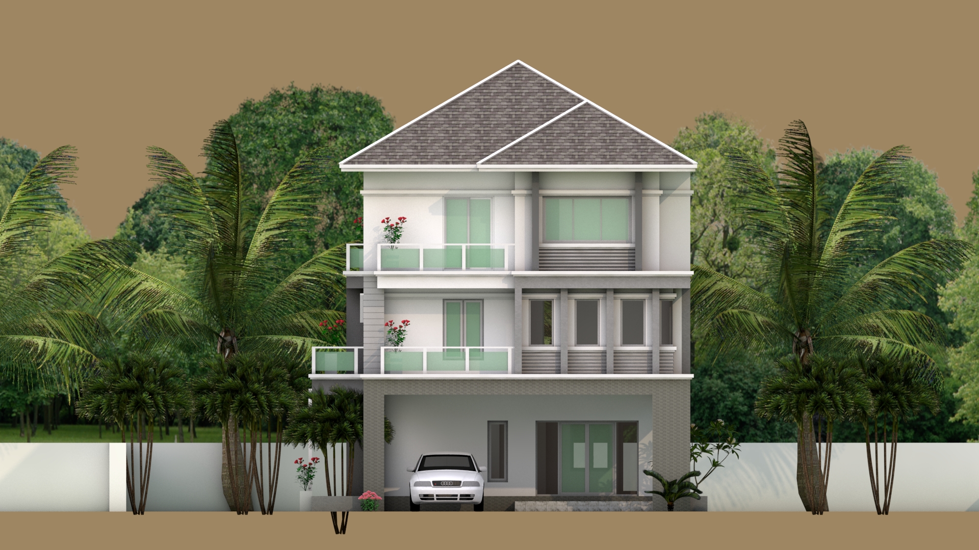 House Plan 8x15m with 5 Bedrooms - SamHousePlans