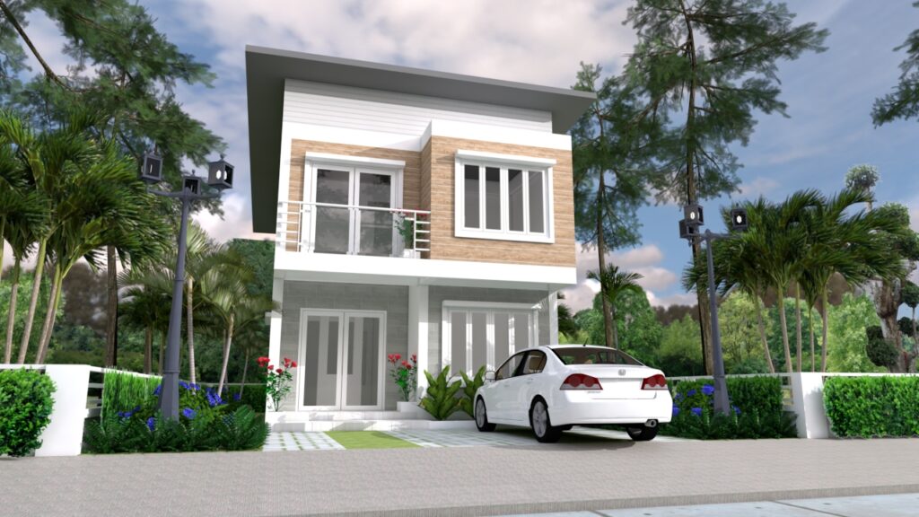 House Plans 6x9m with 3 Bedrooms - SamHousePlans