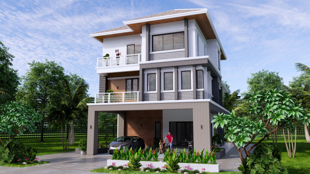 House Plan 8x15m with 5 Bedrooms - SamHousePlans