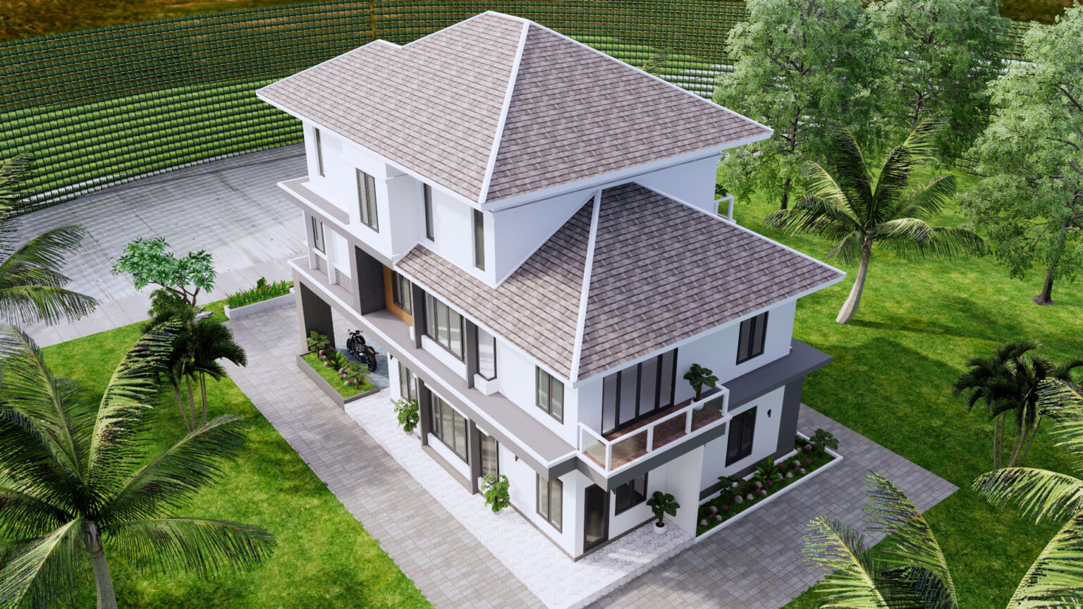 House Plan 8x15m with 5 Bedrooms - SamHousePlans