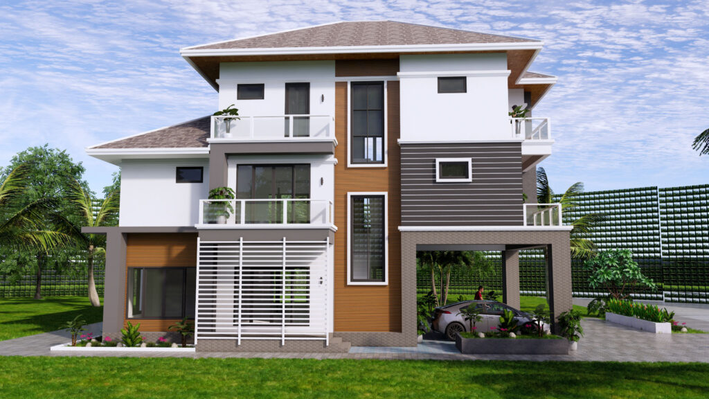 House Plan 8x15m with 5 Bedrooms - SamHousePlans