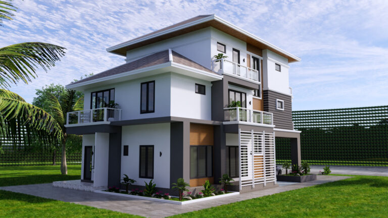 House Plan 8x15m with 5 Bedrooms - SamHousePlans