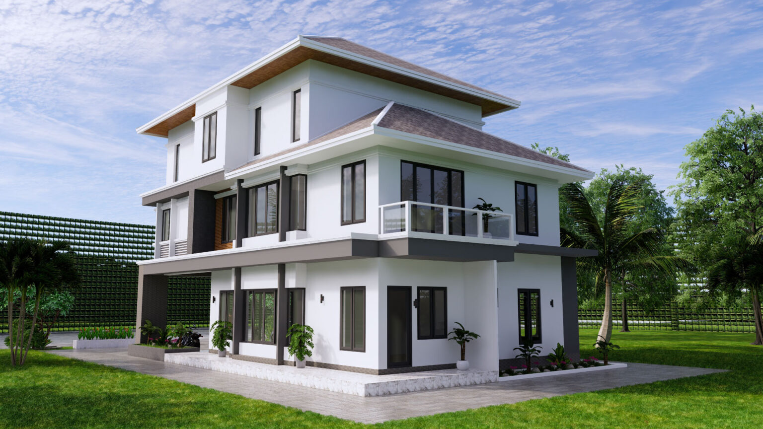 House Plan 8x15m with 5 Bedrooms - SamHousePlans