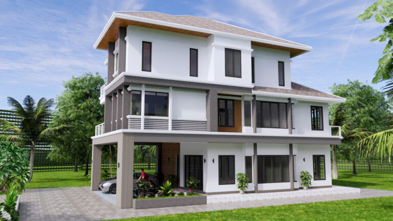 House Plan 8x15m with 5 Bedrooms - SamHousePlans