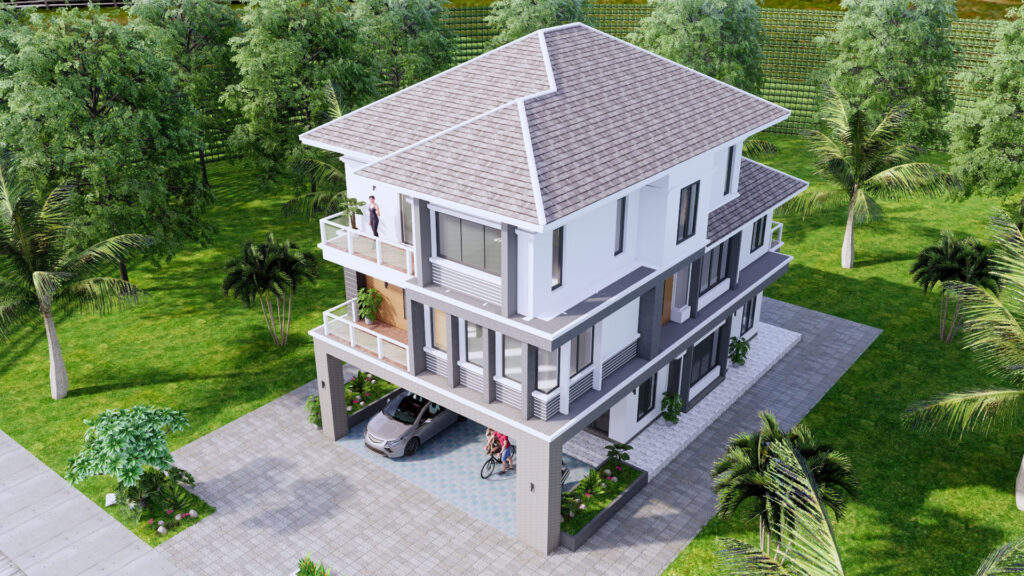 House Plan 8x15m with 5 Bedrooms - SamHousePlans