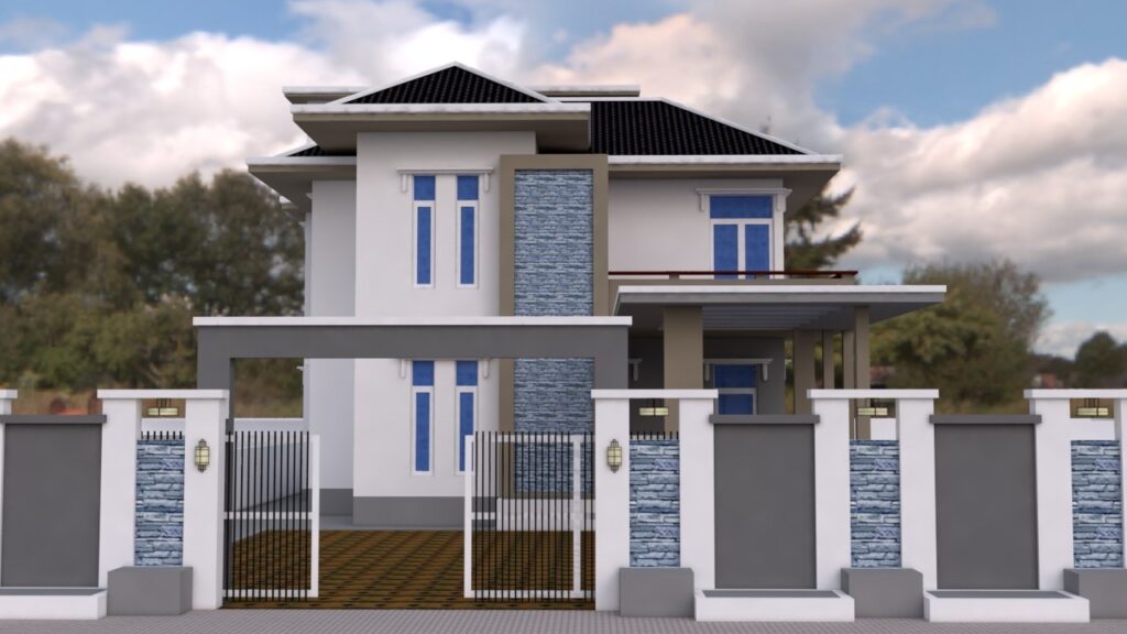 House Plans 12x16 with 4 Bedrooms - SamHousePlans