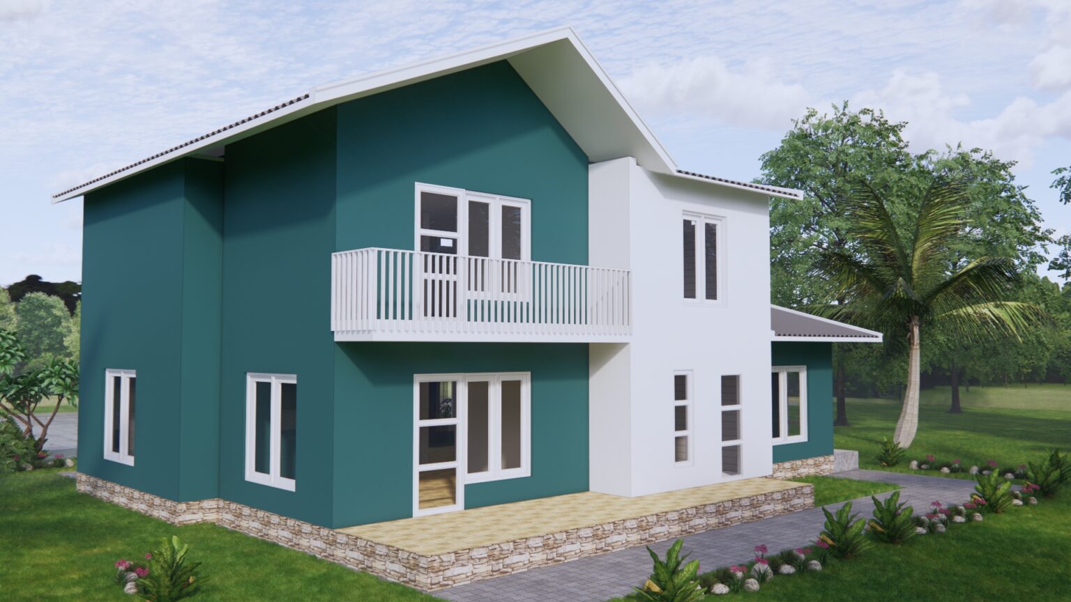 House Plans 14.4x10 with 4 Bedrooms - SamHousePlans