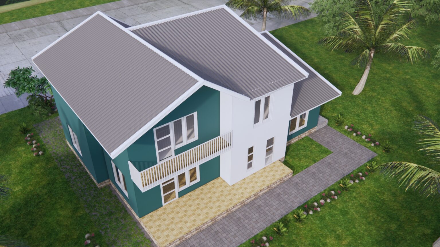 House Plans 14.4x10 with 4 Bedrooms - SamHousePlans