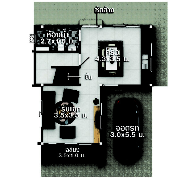 House Plans idea 7x8 with 2 bedrooms - SamHousePlans