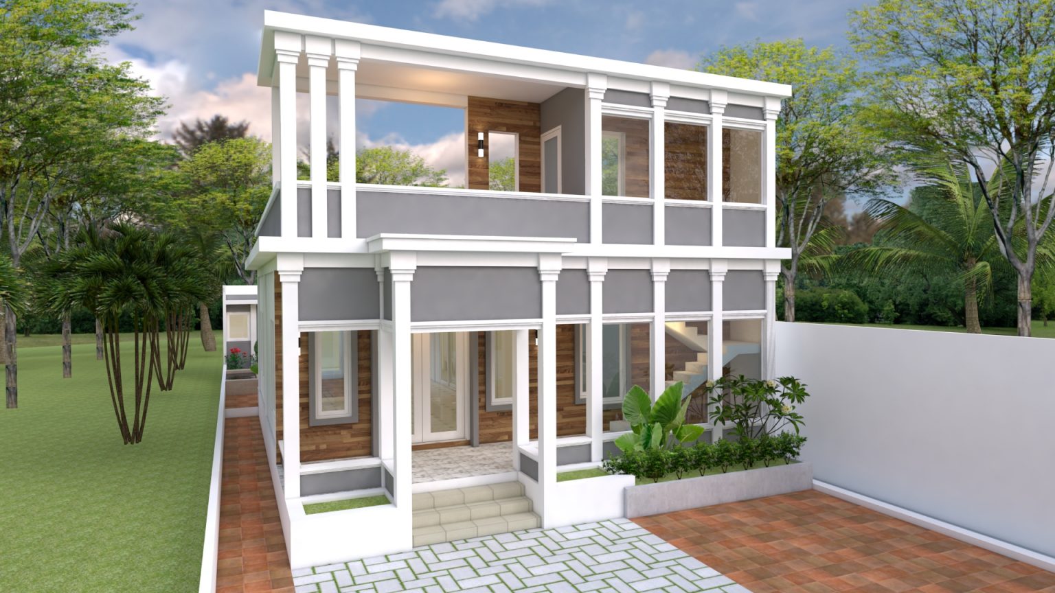 House Design Plans 10x25 with 3 bedrooms - SamHousePlans