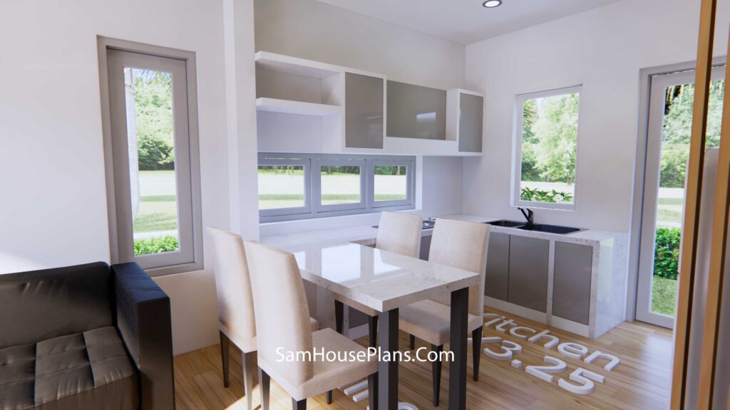 Small house design 7x7 Meters 24x24 Feet - SamHousePlans