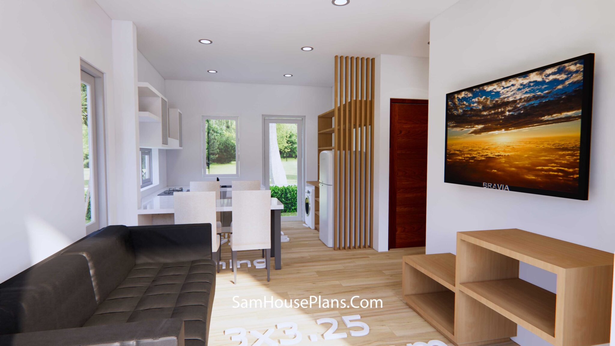 Small house design 7x7 Meters 24x24 Feet - SamHousePlans