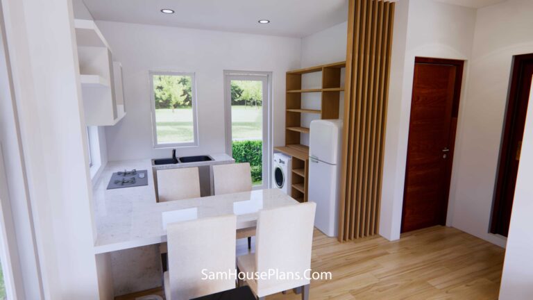 Small house design 7x7 Meters 24x24 Feet - SamHousePlans