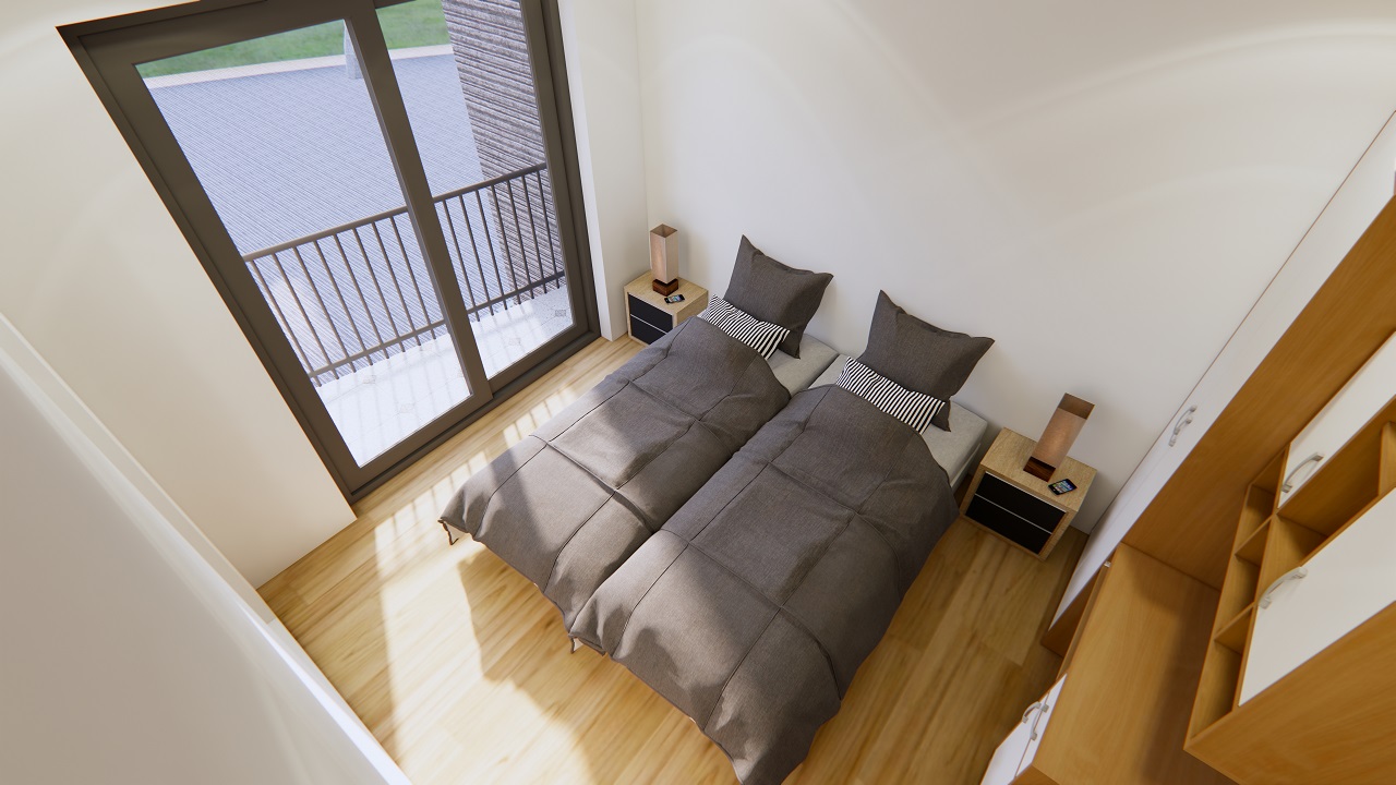 Home Designs 5x10 Meter 17x33 Feet 2 Beds - SamHousePlans