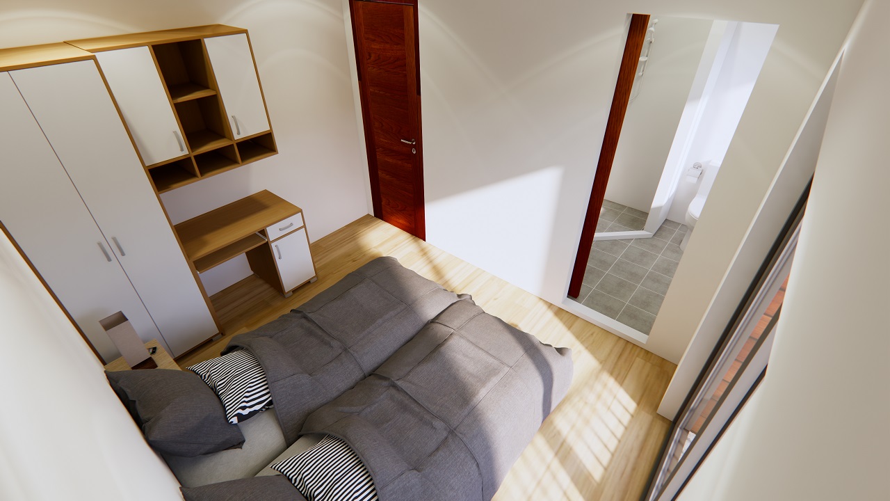 Home Designs 5x10 Meter 17x33 Feet 2 Beds - SamHousePlans