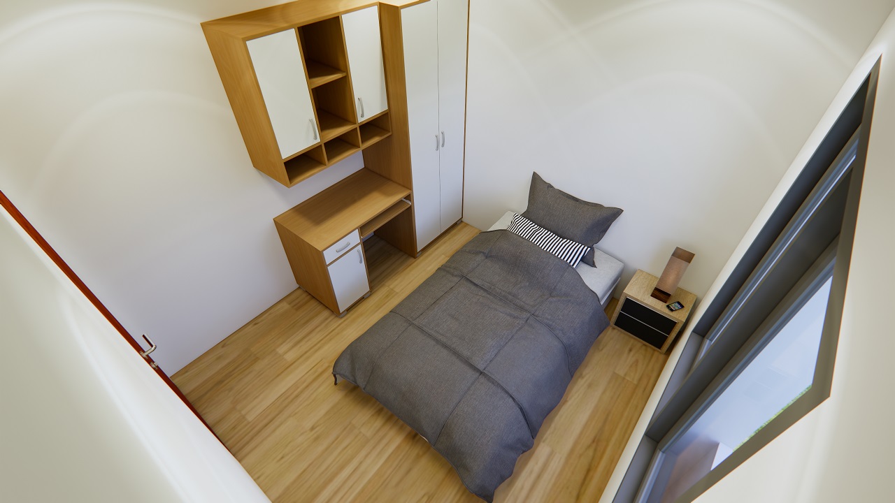 Home Designs 5x10 Meter 17x33 Feet 2 Beds - SamHousePlans