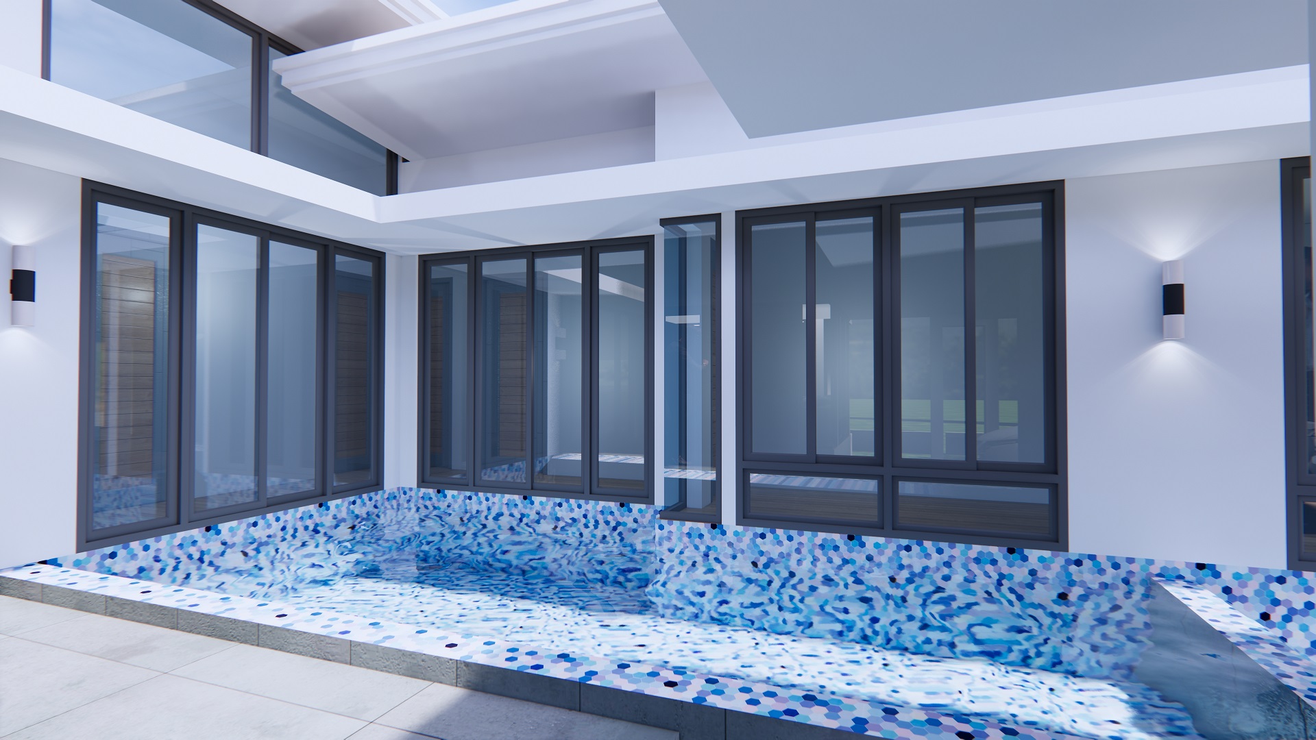 House Design with Pool 14x14 Meter 46x46 Feet - SamHousePlans