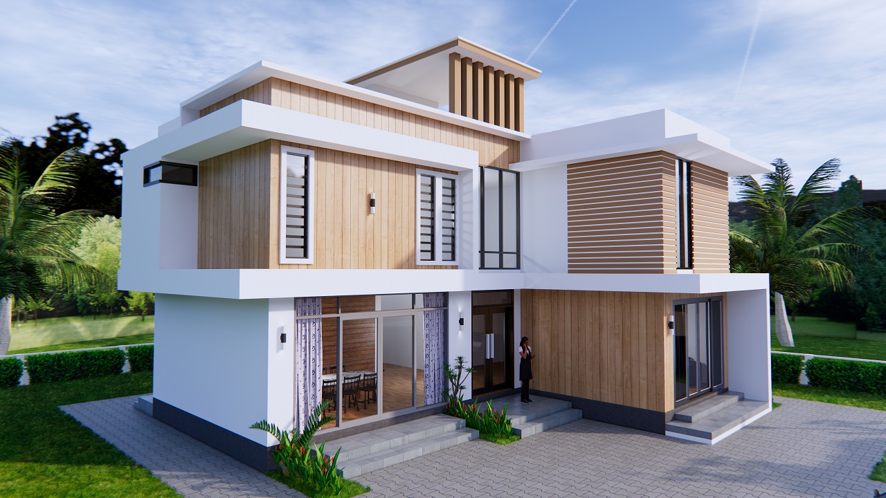 House Plans 12.4x11 Meter 41x35 Feet 4 Beds - SamHousePlans