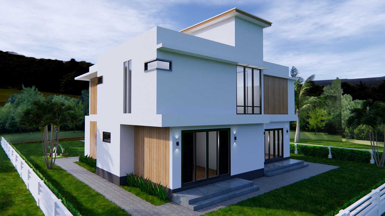 House Plans 12.4x11 Meter 41x35 Feet 4 Beds - SamHousePlans