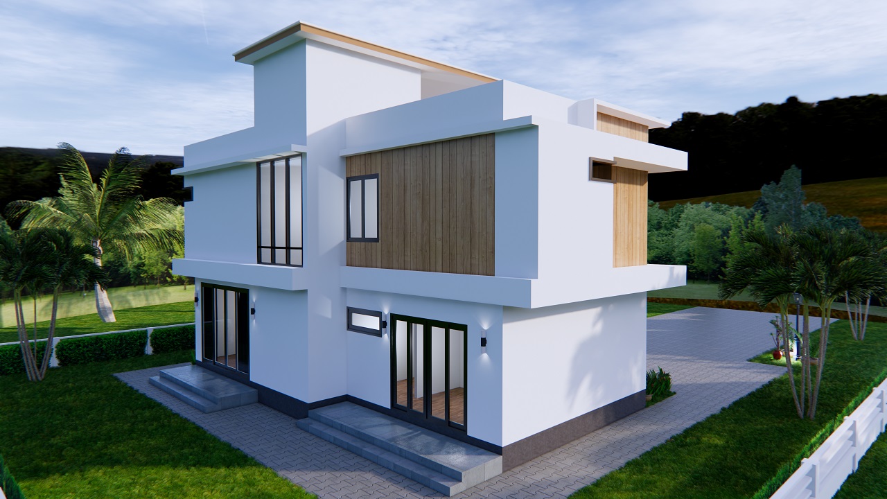 House Plans 12.4x11 Meter 41x35 Feet 4 Beds - SamHousePlans