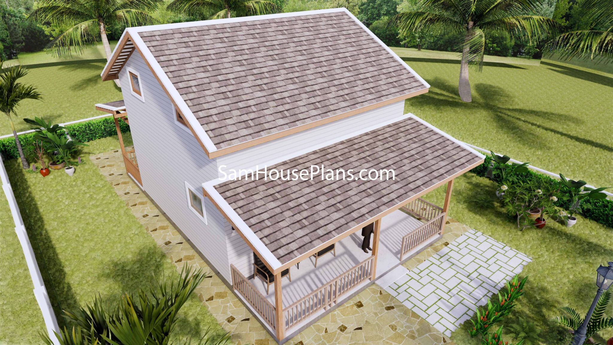 Simple House Plans 6x6 Mt 20x20 Ft Gable Roof - SamHousePlans