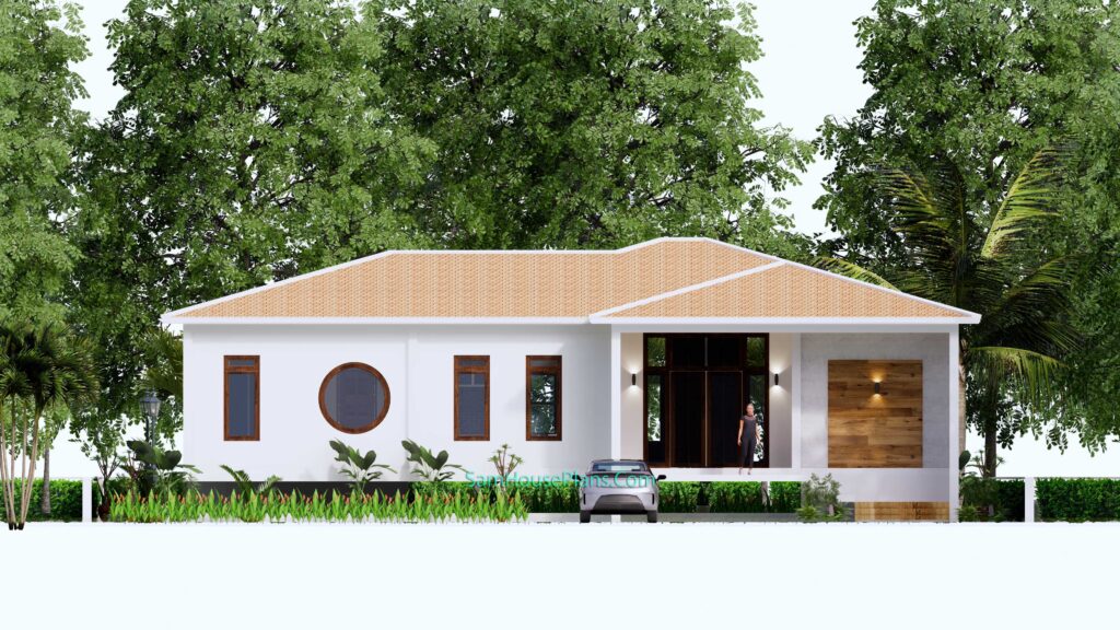 House Design Plan 17x13 with 3 Bedrooms 53x43 Feet - SamHousePlans