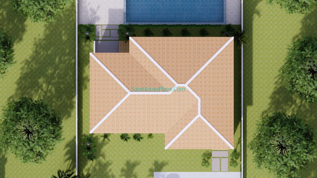 House Design Plan 17x13 with 3 Bedrooms 53x43 Feet - SamHousePlans