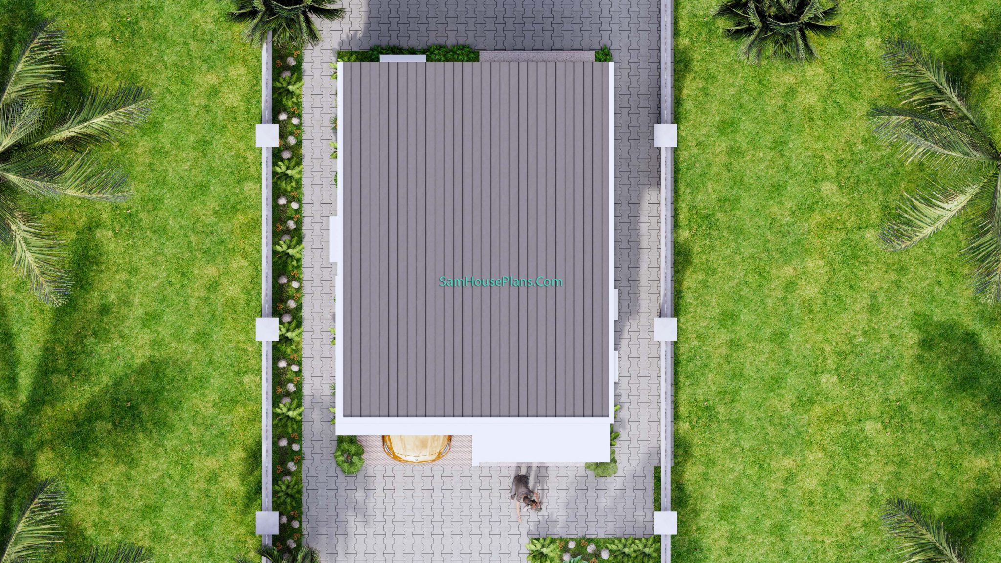 Small House Design 6x9 M with 3 Bedrooms 3d - SamHousePlans