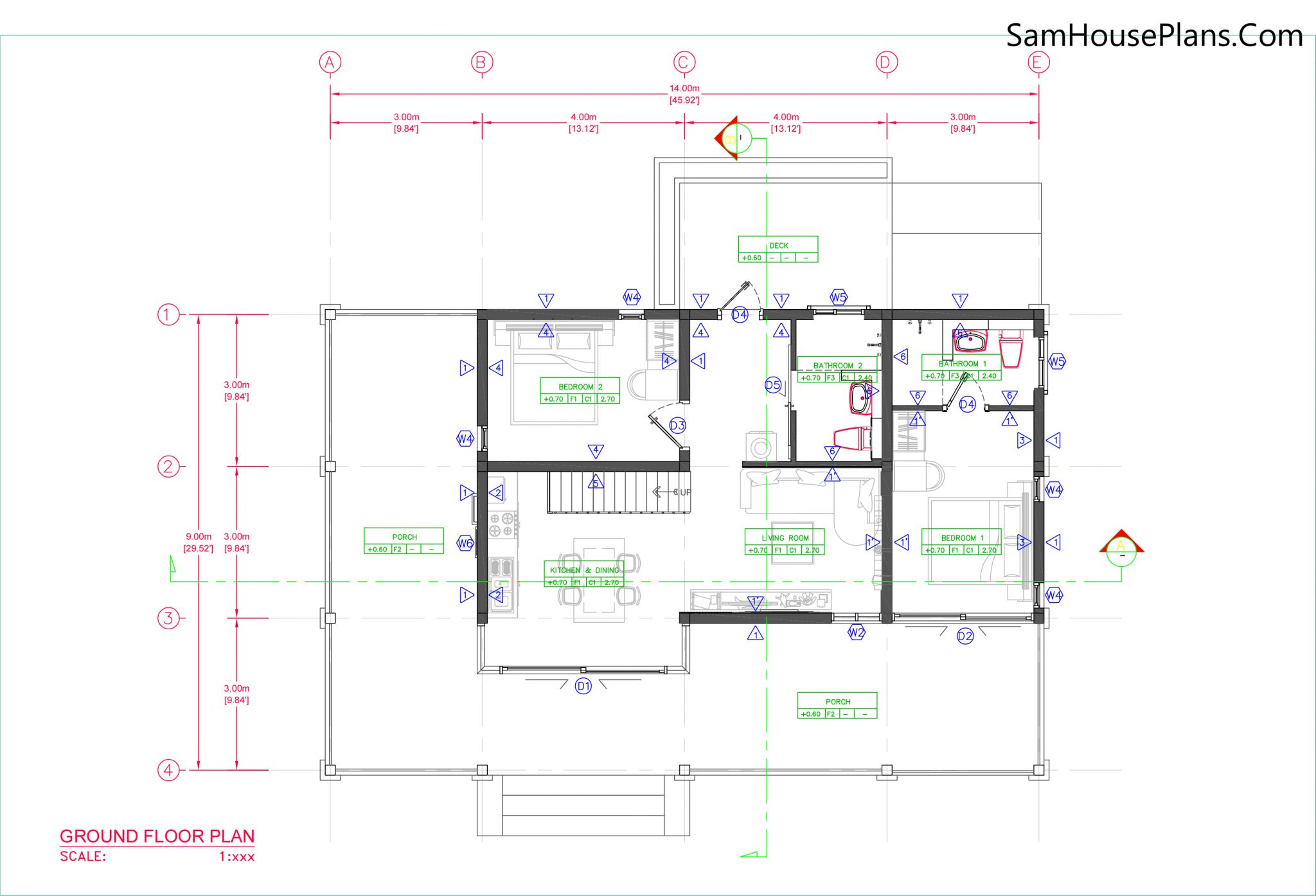 House Design Plan 14x9 Meter 46x30 Feet 3 Beds Full PDF Plan ...