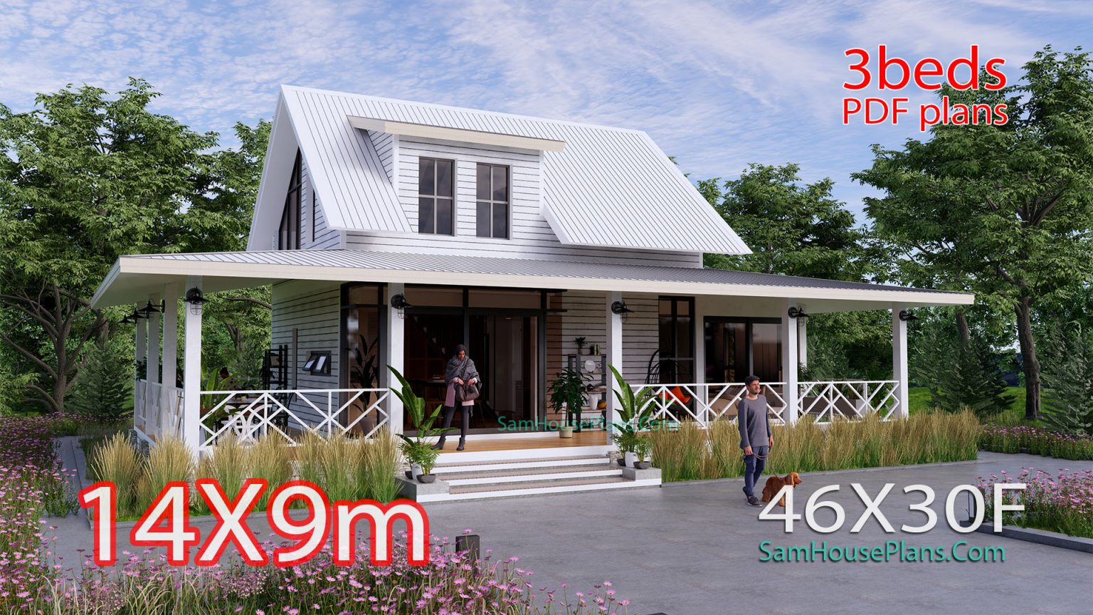 House Design Plan 14x9 Meter 46x30 Feet 3 Beds Full PDF Plan ...