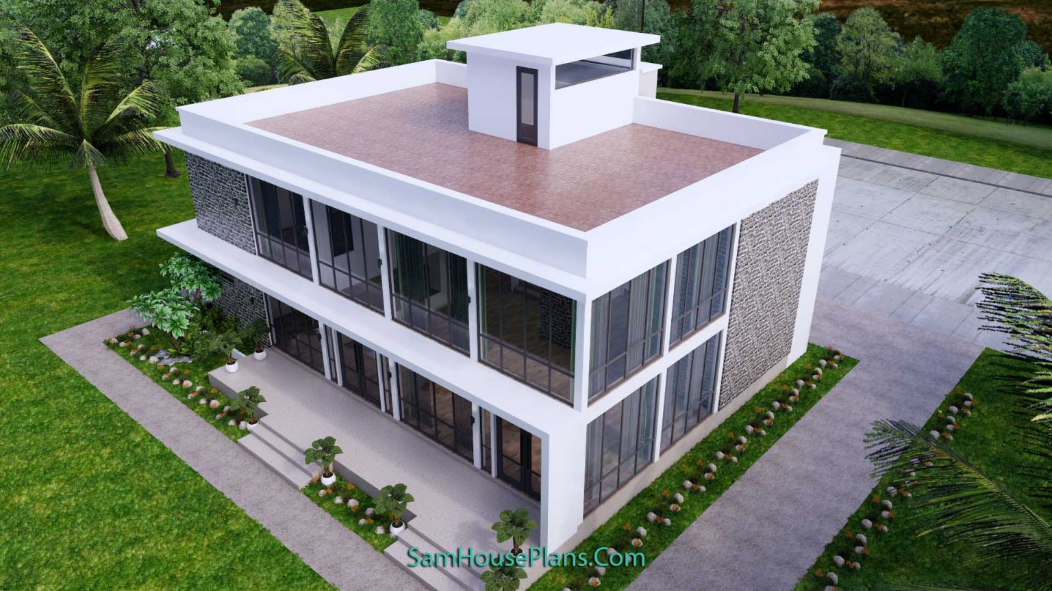 15x10 Modern House Design 4 Bedrooms PDF Full Plans - SamHousePlans
