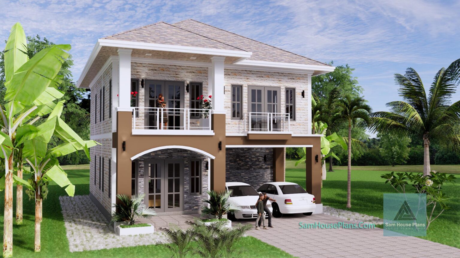 House Plan 30x36 Feet 9x11 Meter 5 Beds 3 Baths PDF Plan - SamHousePlans
