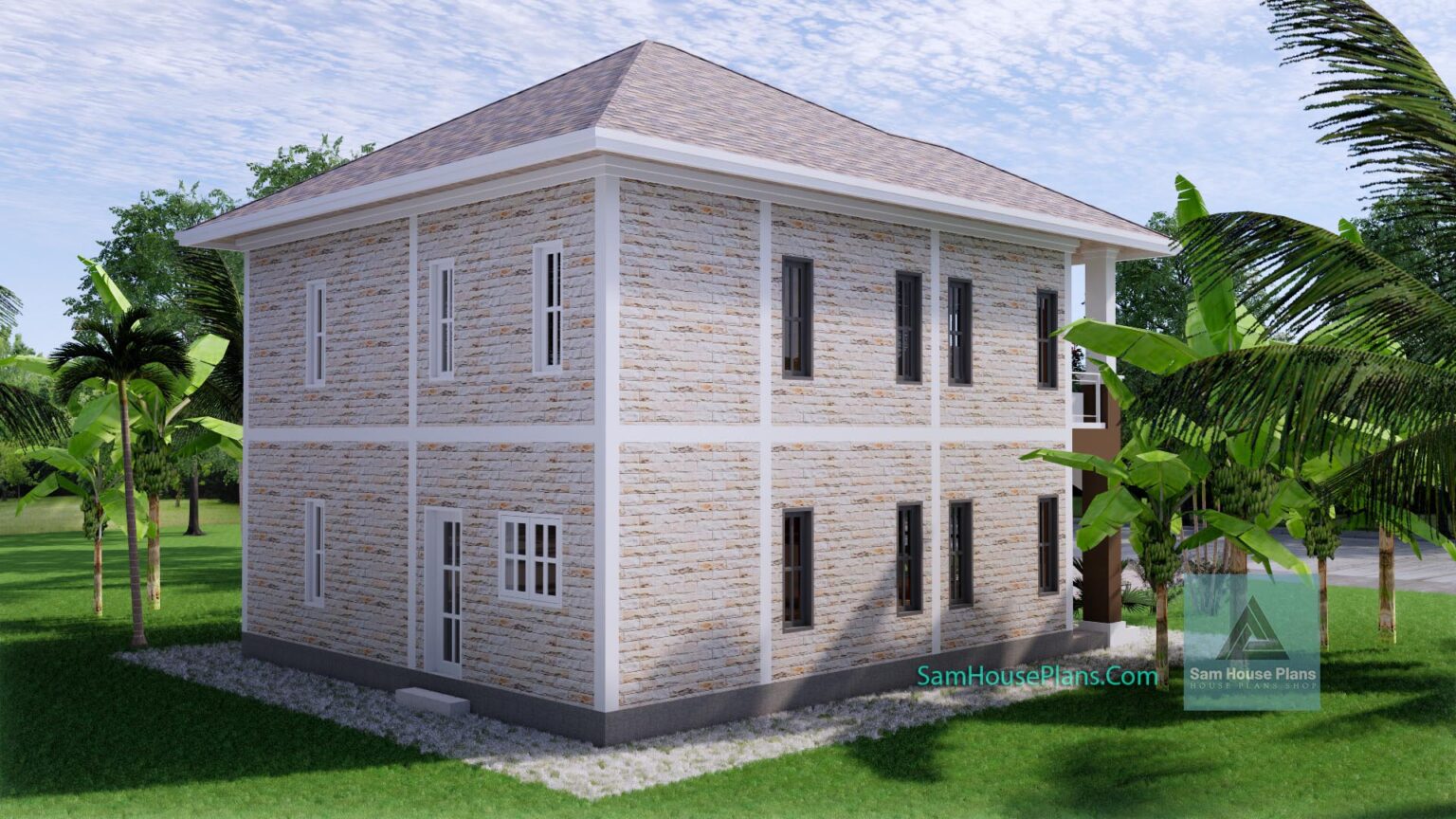 House Plan 30x36 Feet 9x11 Meter 5 Beds 3 Baths PDF Plan - SamHousePlans