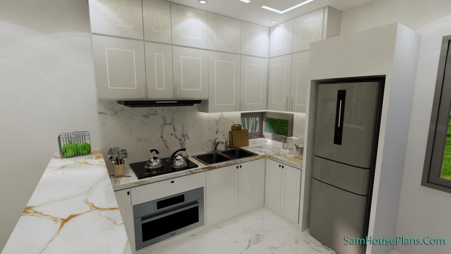Small House Design 6x12 Meter 2 Beds Free Detailing - SamHousePlans