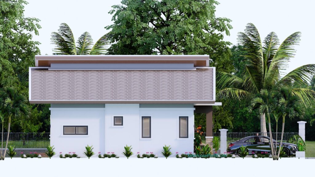 House Plan 12x9 Meter with 3 Bedrooms 2 Baths Shed Roof - SamHousePlans
