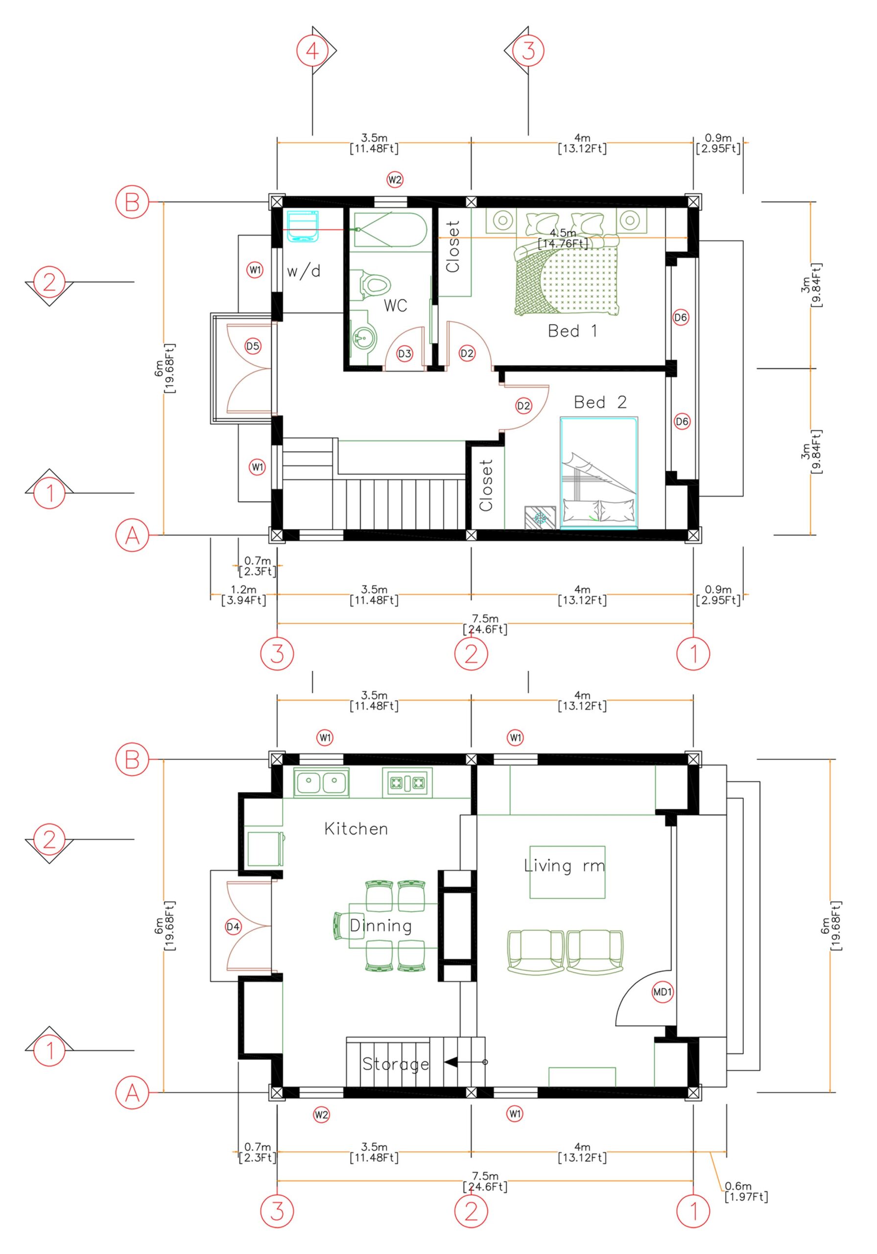 20x24 House Design Plan 6x7 5 Meter Pdf Full Plans Samhouseplans