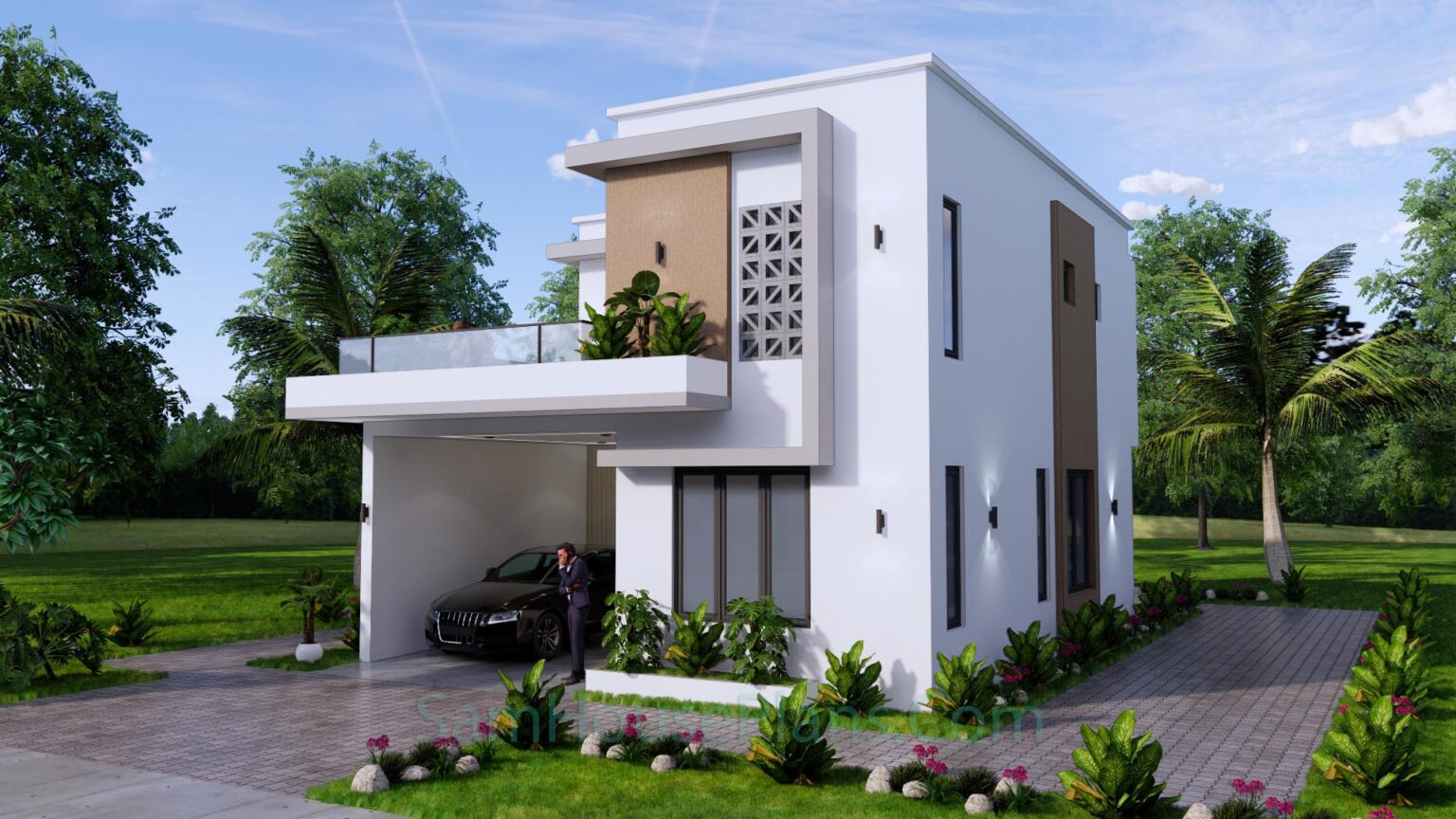 26x33 House Plans 8x10 Meter 3 Beds 3 Baths - SamHousePlans
