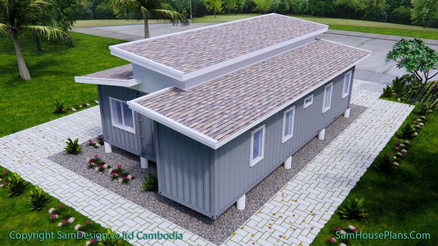 24x40 Container House Design 2 Beds 1 Bath Shed Roof PDF Download ...