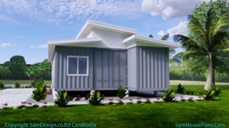 24x40 Container House Design 2 Beds 1 Bath Shed Roof PDF Download ...