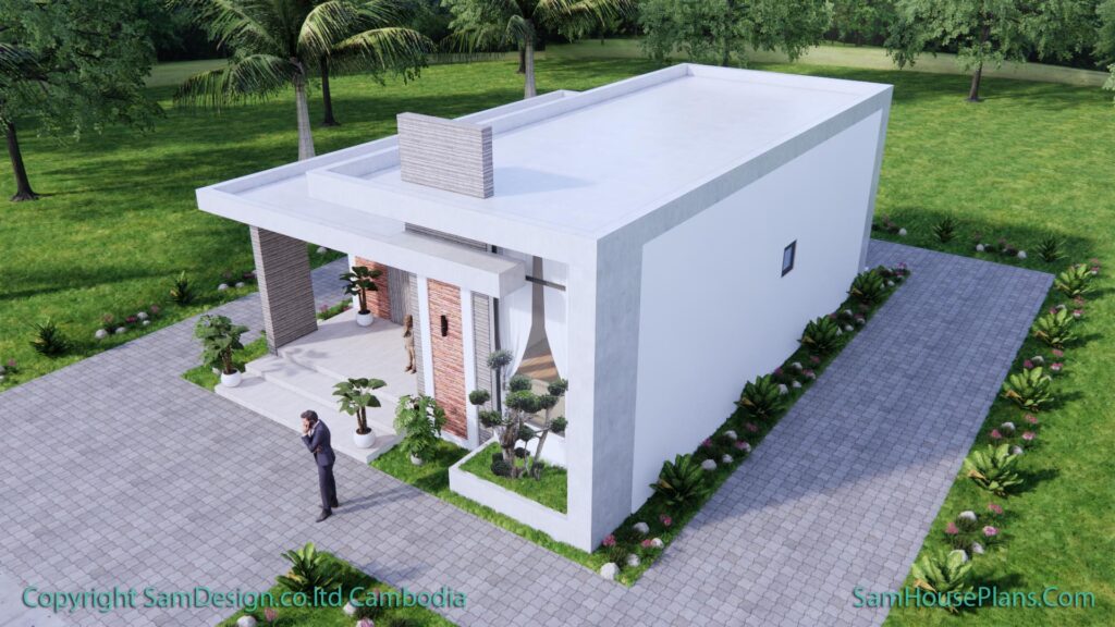 26x36 Feet House Plans 8x11 Meter 2 Beds 2 Baths - SamHousePlans