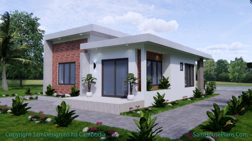 26x36 Feet House Plans 8x11 Meter 2 Beds 2 Baths - SamHousePlans