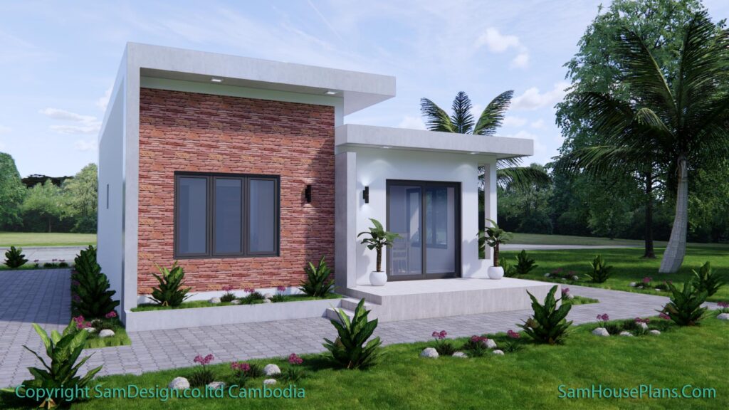 26x36 Feet House Plans 8x11 Meter 2 Beds 2 Baths - SamHousePlans