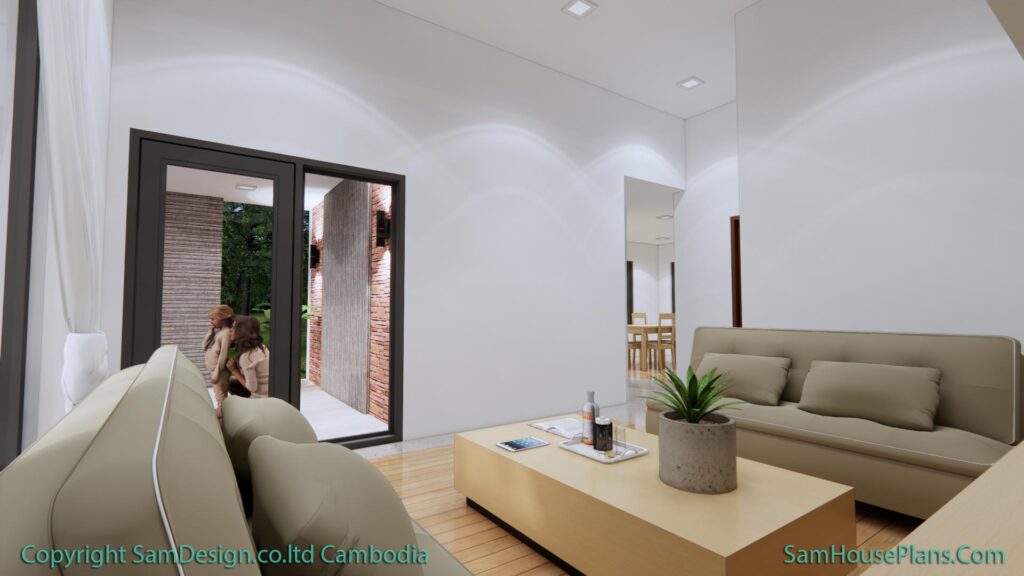 26x36 Feet House Plans 8x11 Meter 2 Beds 2 Baths - SamHousePlans