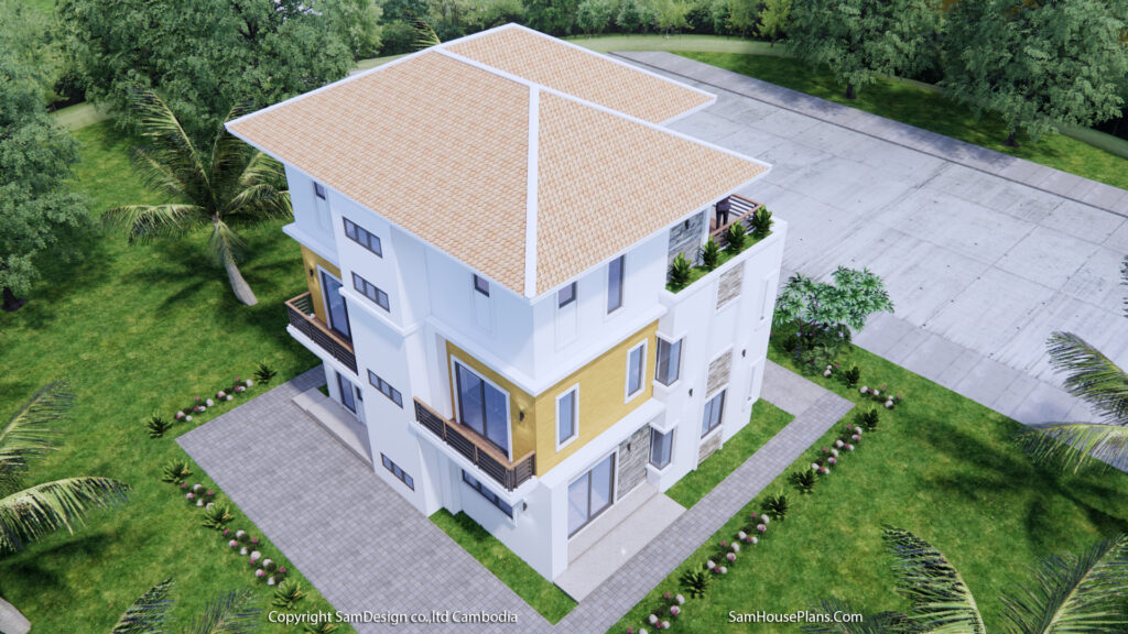 33x30 House Design Plan 10x9 Meter 5 Beds 4 Baths - SamHousePlans