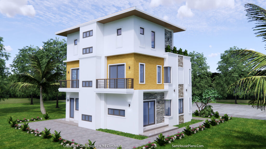 33x30 House Design Plan 10x9 Meter 5 Beds 4 Baths - SamHousePlans