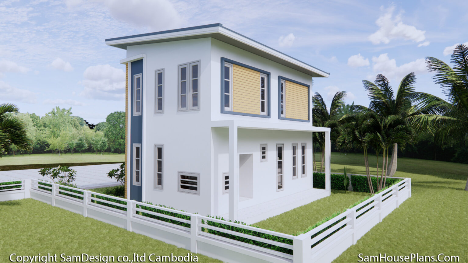 27x17 Small House Plan 8x5 Meter 2 Beds 2 Baths Shed Roof - SamHousePlans