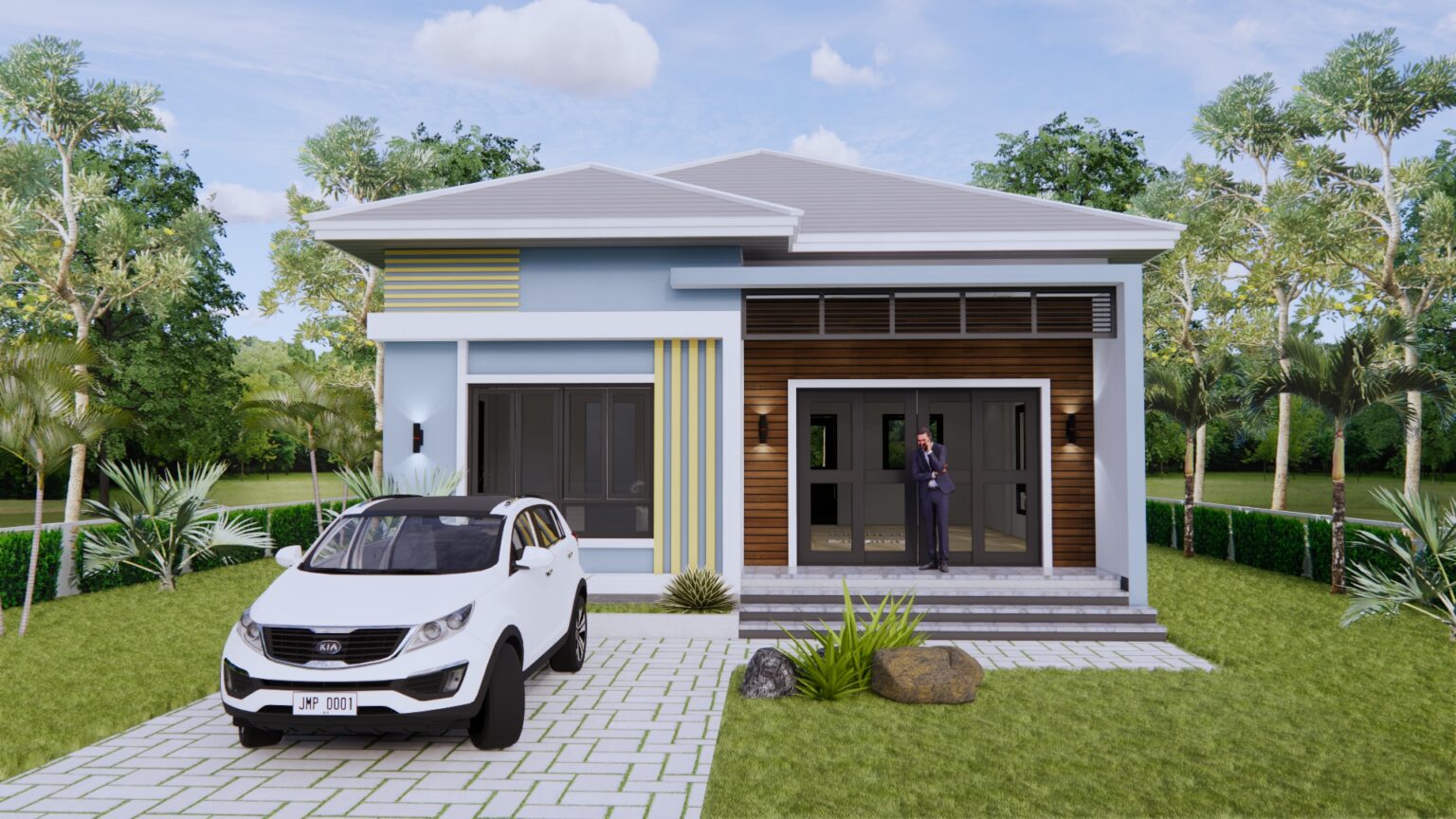 28x35 Small House Plans 8.5x10.5 Meter 2 Beds 1 bath Full Plans ...