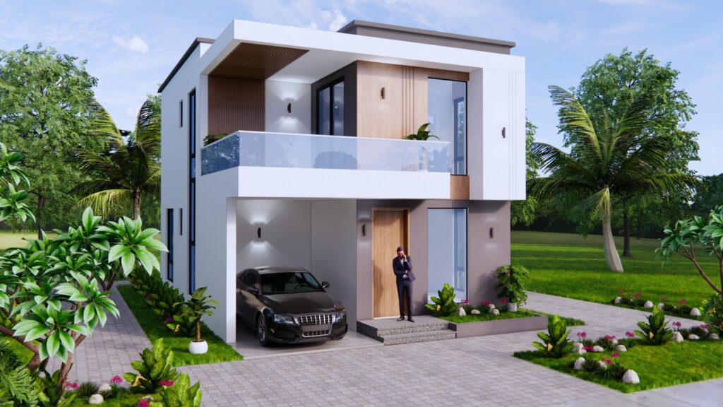 House Design Plan 7x10 Meter 23x33 Feet 4 Beds 3 Baths Flat Roof PDF ...